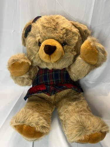 LARGE VTG 30"" Teddy Bear JC Penny Golden Bear w Bow tie and Skirt ...