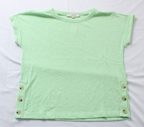 Loft Women's Short Sleeve Round Neck Side Button Tee LB3 Lemon Squeeze ...