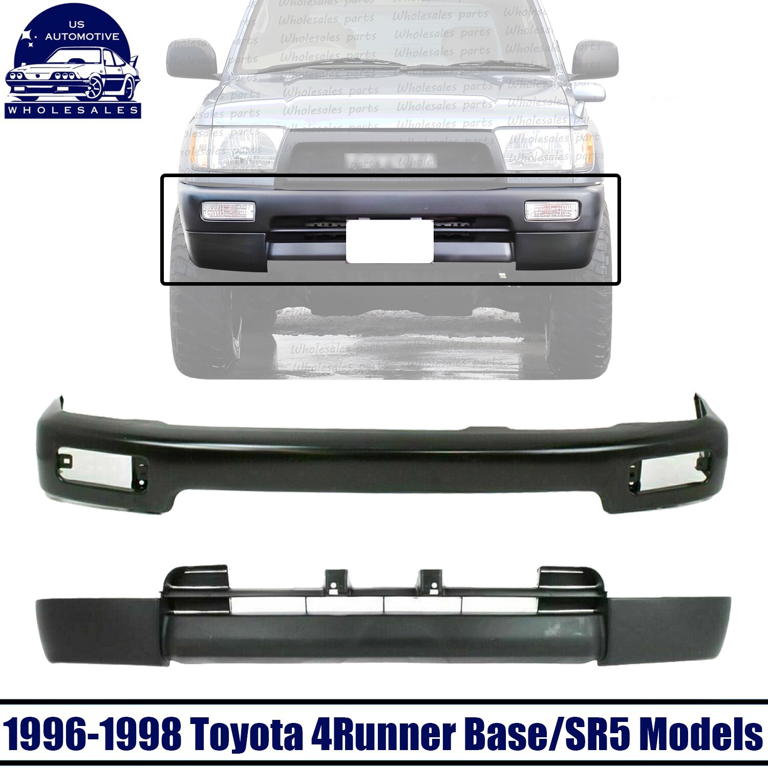Front bumper + Lower Valance Primed For 1996-1998 Toyota 4Runner Base ...