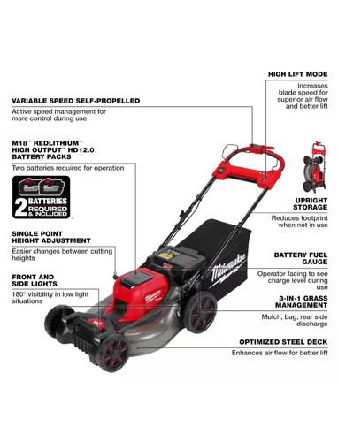 Milwaukee 2823-22HD Self-Propelled Mower Kit for sale online | eBay