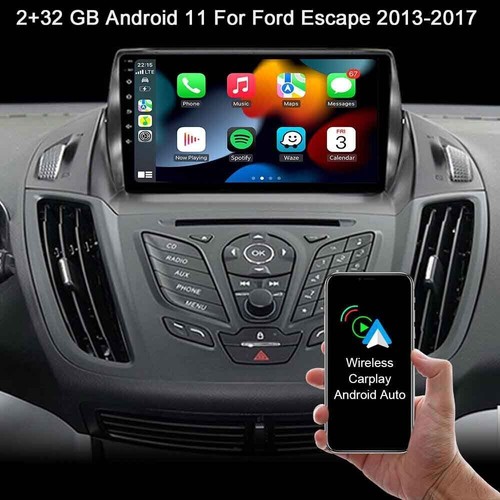 Fits Ford Escape 2013-2017 CarPlay Android 13 Radio Stereo GPS Navi SWC ...
