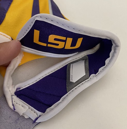 Nike NCAA LSU Tigers Vapor Jet Purple Gold Football Gloves Adult Sz ...