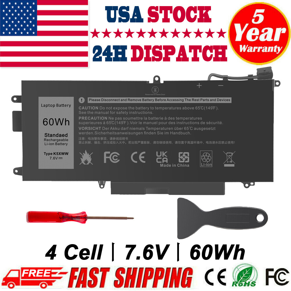 71TG4 K5XWW Battery for Dell Latitude 7389 7390 L3180 5289 2 in 1 60Wh ...