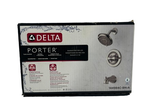 Delta Porter 144984C-BN-A Single-Handle 3-Spray Tub and Shower Faucet ...