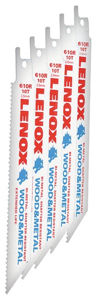 Lenox 5pk 6" 10tpi Bimetal Reciprocating Saw Blade for Cast Aluminum ...