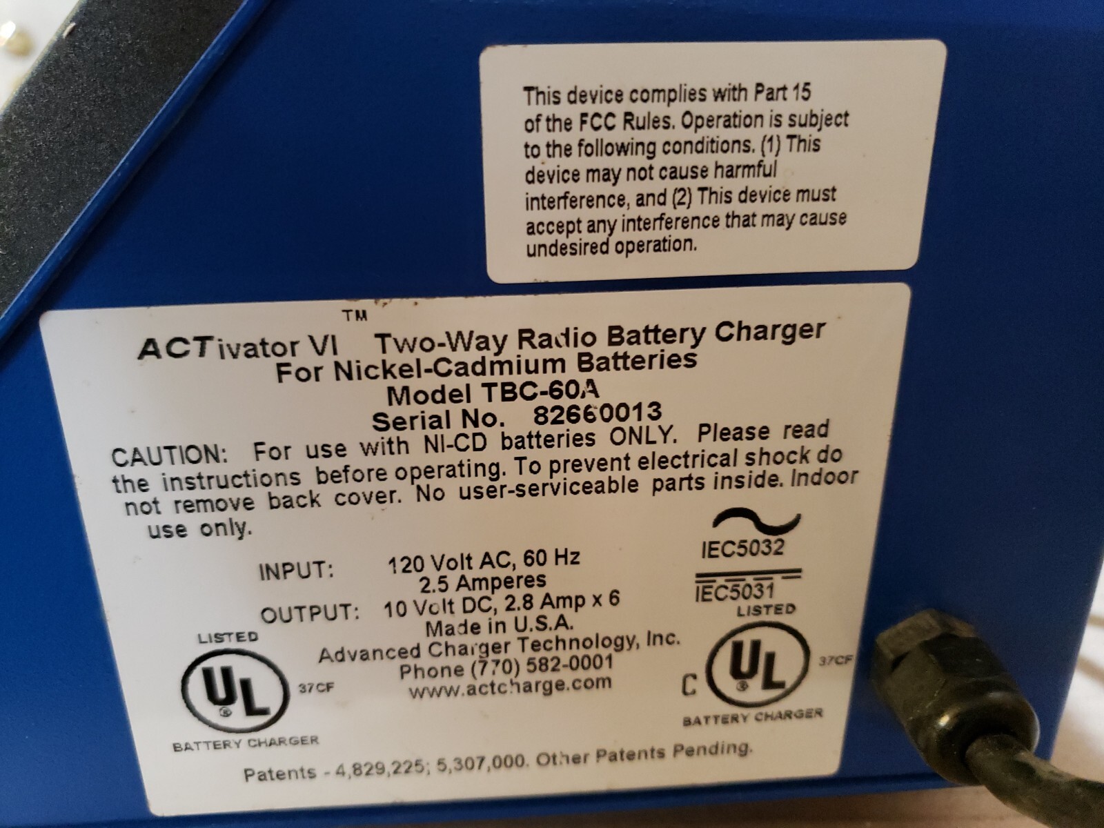 ACT TWO-WAY RADIO BATTERY CHARGER A-MOT-16 XTS3000 TBC-60A 34B | eBay
