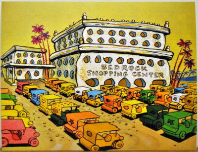 Flintstones BEDROCK SHOPPING CENTER PRINT Hanna Barbera | eBay