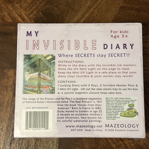My Invisible Diary with Mini Light Locking Book and Invisible Ink Pens ...