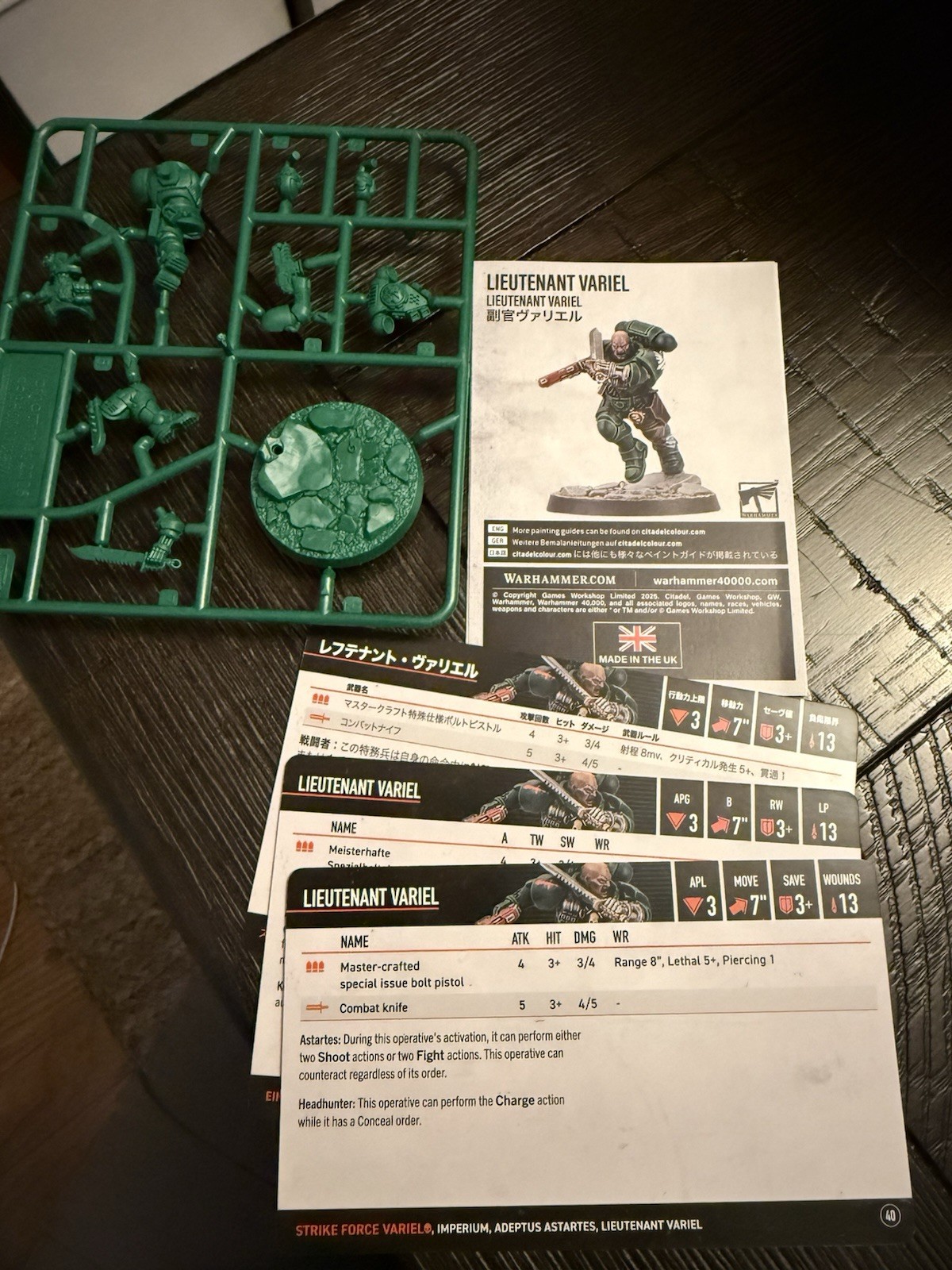 Warhammer Heroes Series 6 Dark Angels Reiver Lieutenant Variel NiB 40k ...