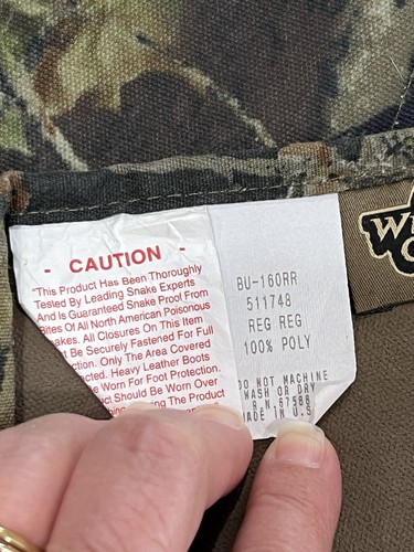 Whitewater Outdoors Made In USA Camo Chaps Briarproof Hunting Fishing ...