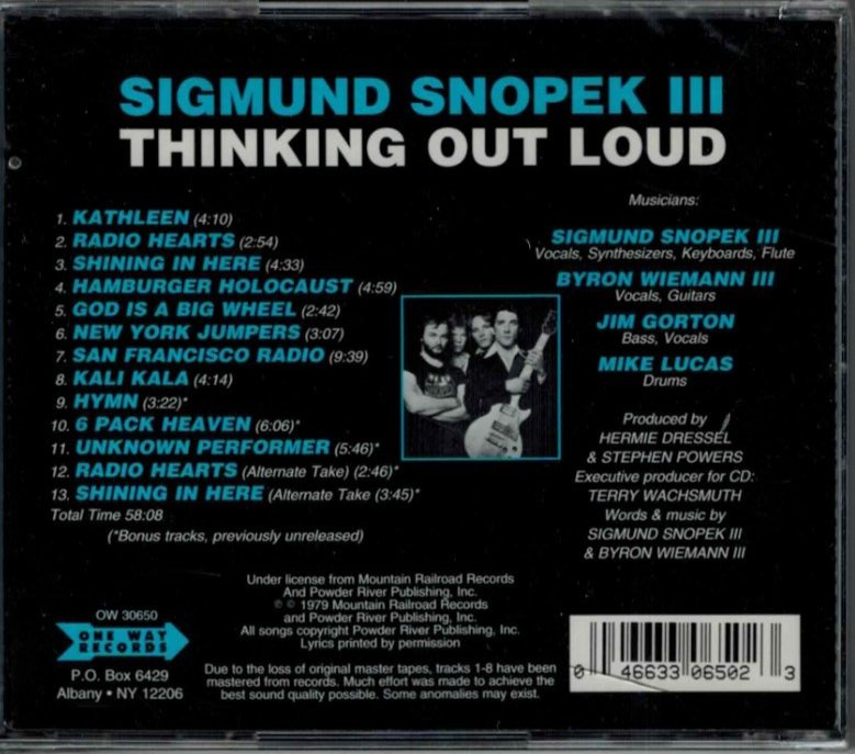 SIGMUND SNOPEK III- Thinking Out Loud (CD 1996) 46633065023| eBay