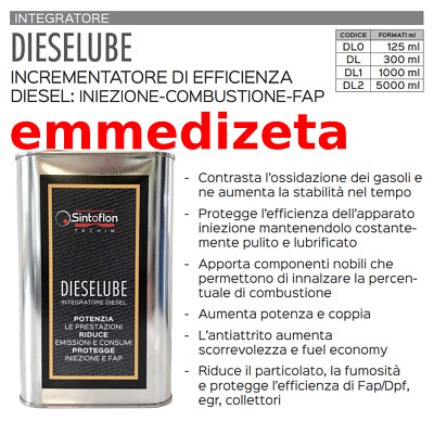 Sintoflon DIESELUBE 1000ml 1lt DIESEL BOOSTER Tratt. Iniezione Gasolio ...