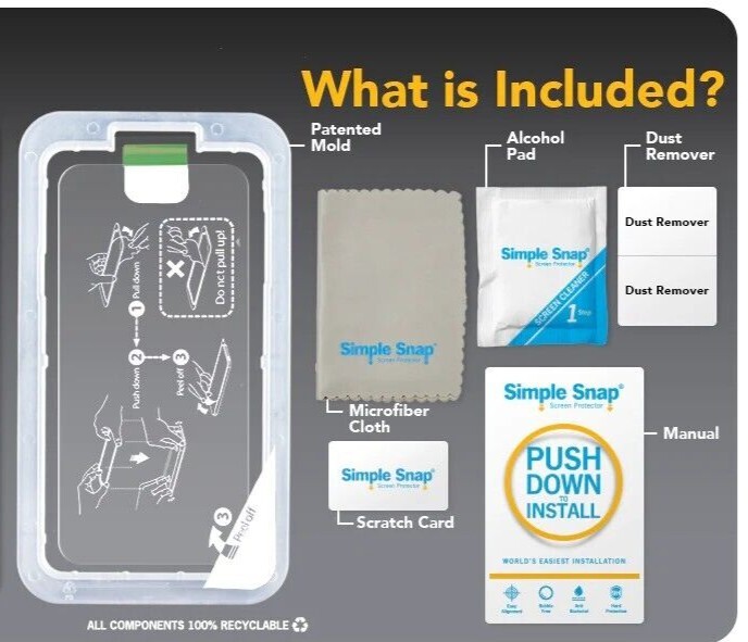 Simple Snap Apple iPhone XR/11 Screen Protector Tempered Glass 859850007130| eBay