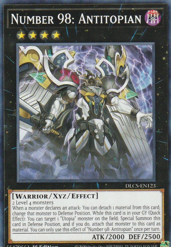 YUGIOH CARD 1 X NUMBER 98 ANTITOPIAN DLCS-EN123 1ST EDITION | eBay