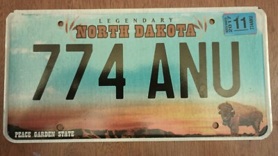 North Dakota Bison License Plate 774 ANU | eBay