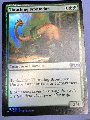 X1 MTG Thrashing Brontodon Foil Magic MtG Core 2020 M20 | eBay