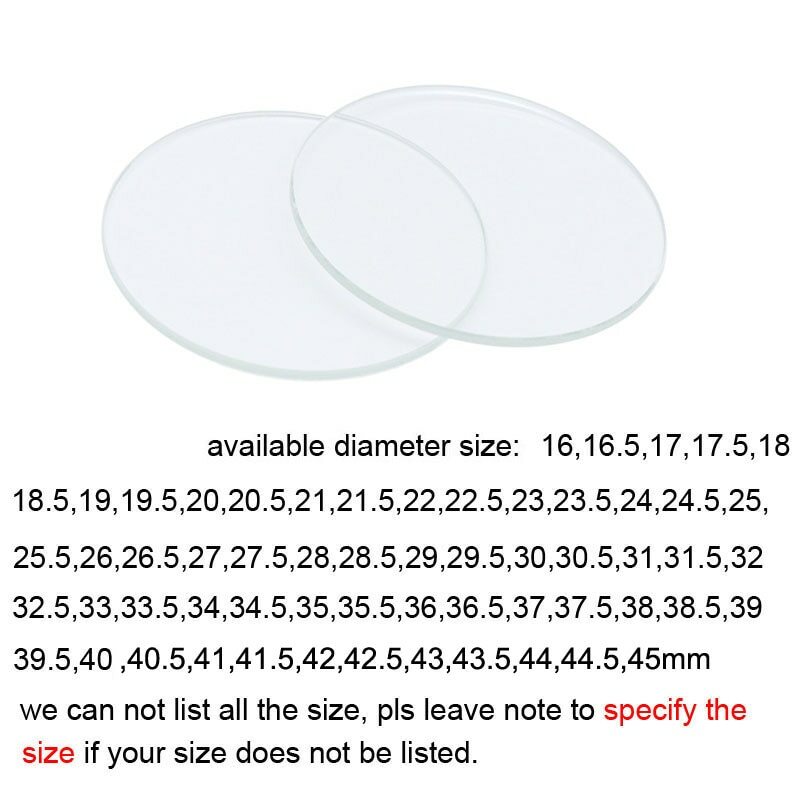 2PCS Dual Convex Watch Dial Glass Repair Tools Watch Crystal 16-45mm ...