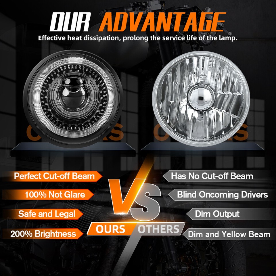 4PCS For Jaguar XJ6 XJS XJ12 5.75" 5 3/4" LED Headlights Hi/Lo Start up ...