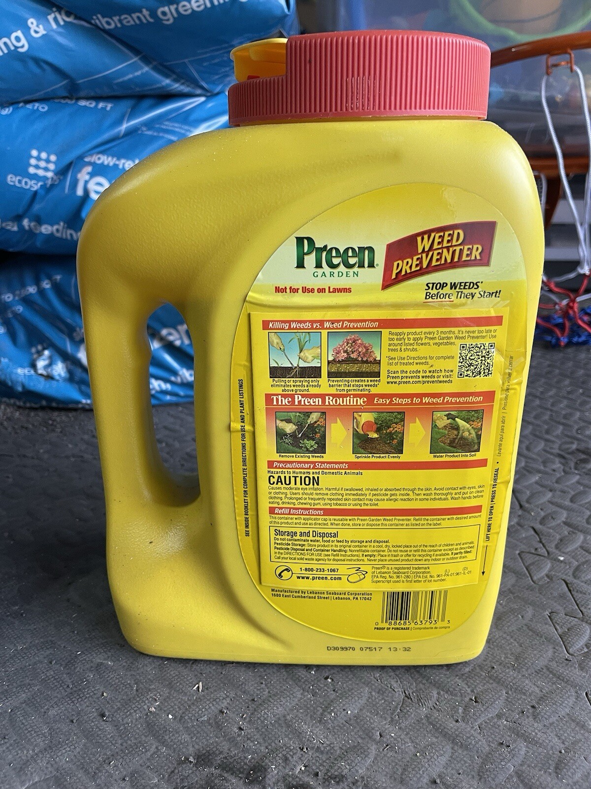 Preen 24-63795 Weed Killer 5.625 lb Canister 900 sq-ft Yellow Granular ...