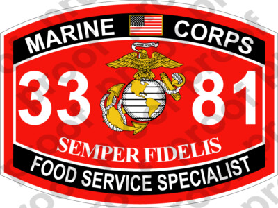 STICKER USMC MOS 3381 FOOD SERVICE SPECIALIST ooo USMC Lisc No 20187 | eBay