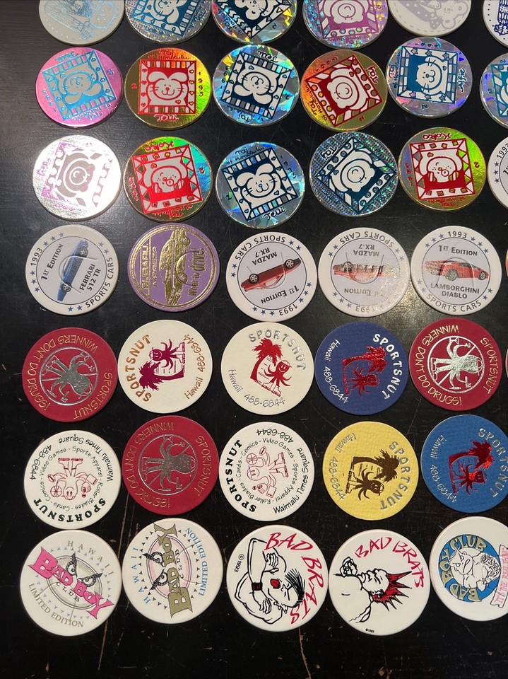 HUGE HAWAIIAN POGS MILKCAPS LOT(2) Sportsnut Slam-X Pogpals Taj Bad Boy ...