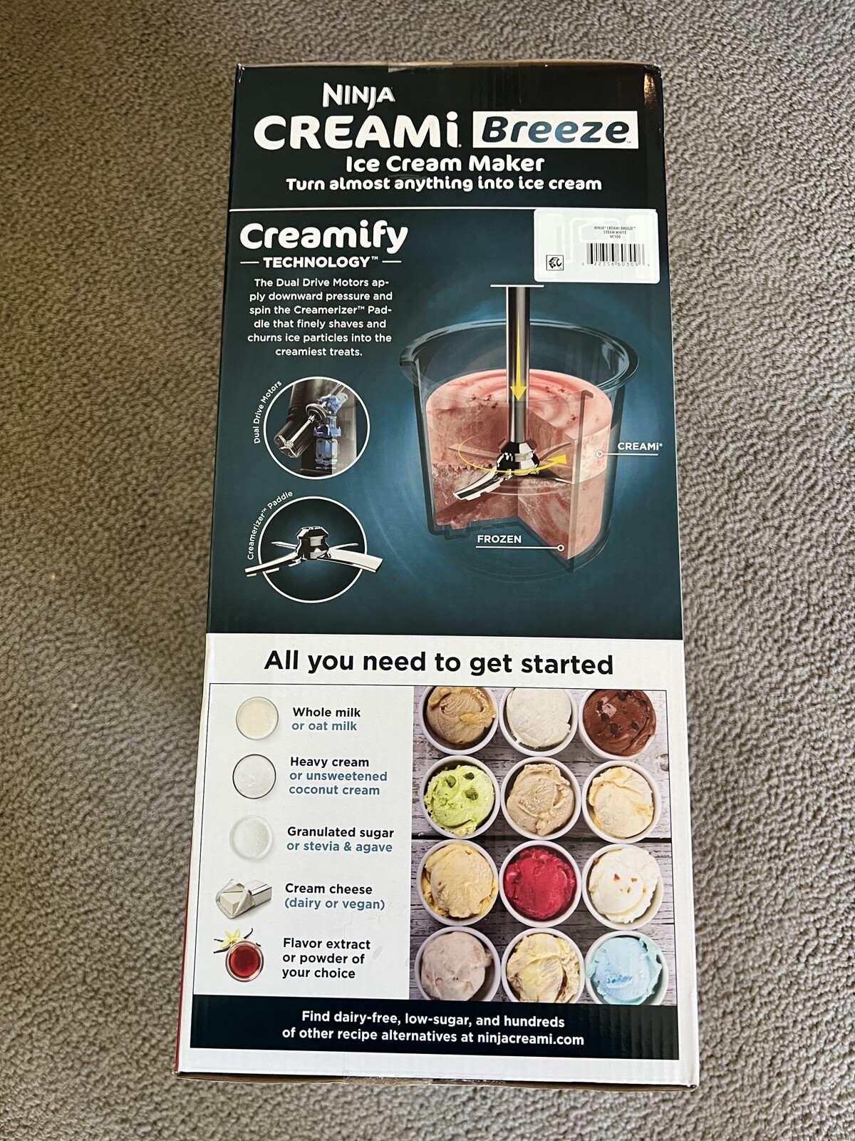 Ninja CREAMi Breeze 5 in 1 Ice Cream Maker and Frozen Treat Maker ...