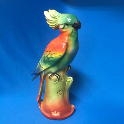 Vintage Colorful Porcelain Cockatoo Parrot Figurine #5272 MP - Made In ...