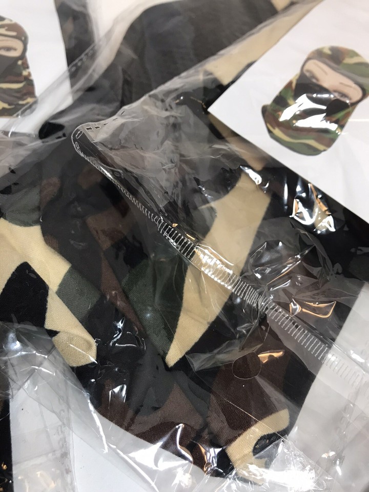 Lot 6 Face Mask Warm Cold Weather 1 Size Polyester One Hole Black Camo ...