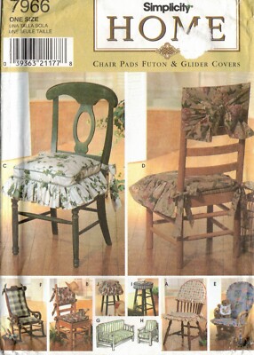 7966 Simplicity Home Sewing Patterns Chair Pads Futon Covers | eBay