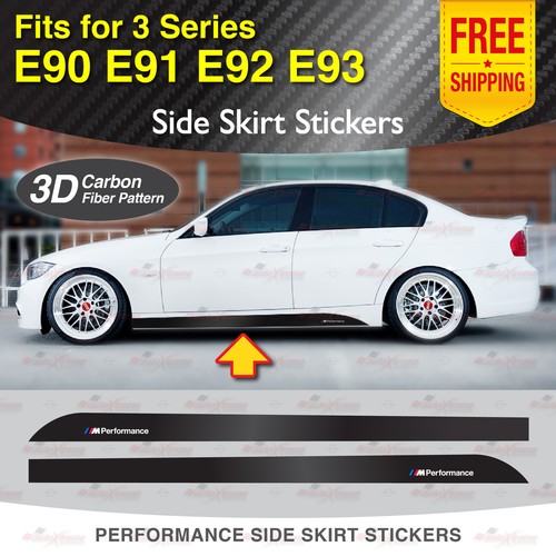 Racing Side Sticker 3D CARBON PATTERN Decal Stripe for BMW E90 E91 E92 ...