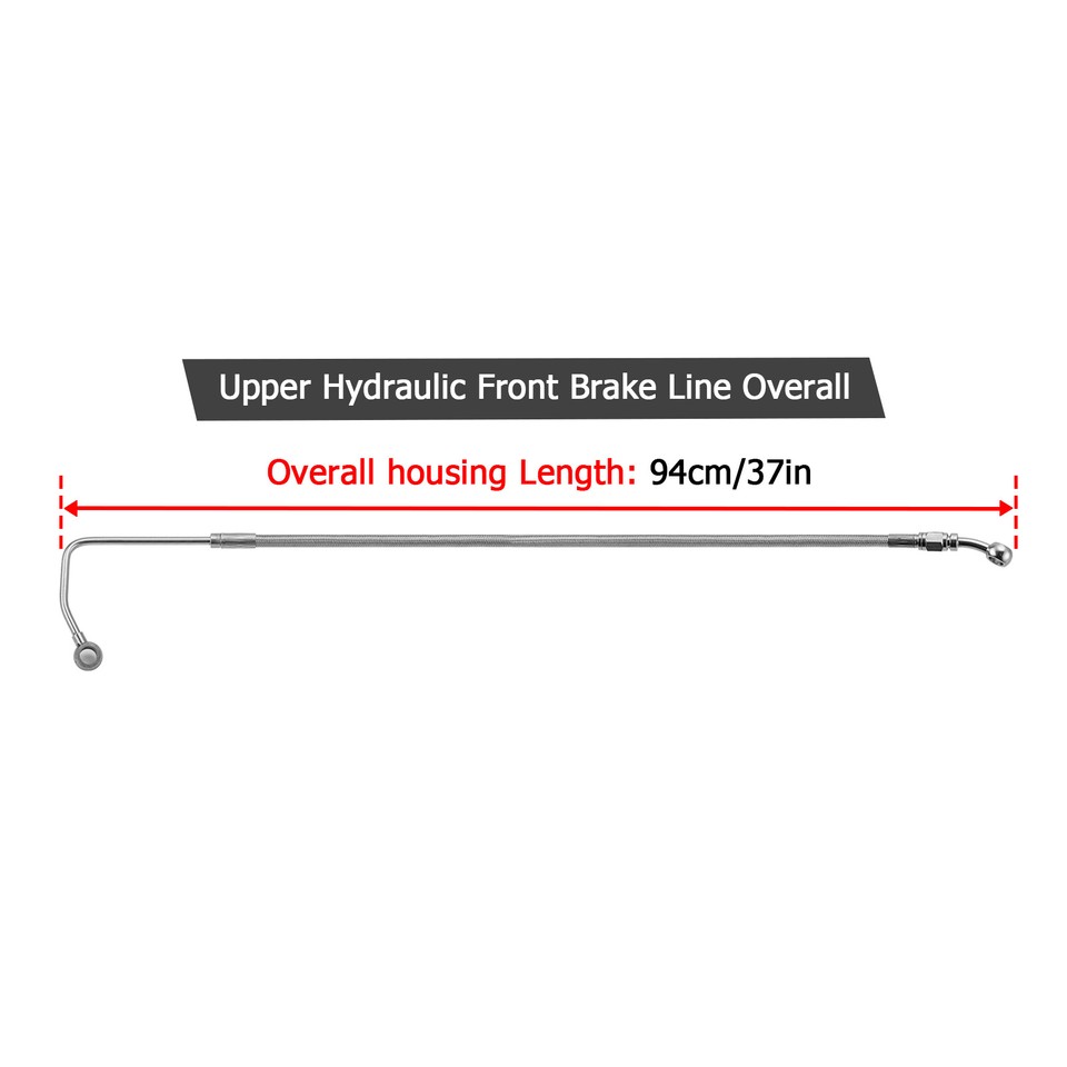 16" 18" Handlebar Braided Upper Brake Line Kit For Harley Softail Fat ...