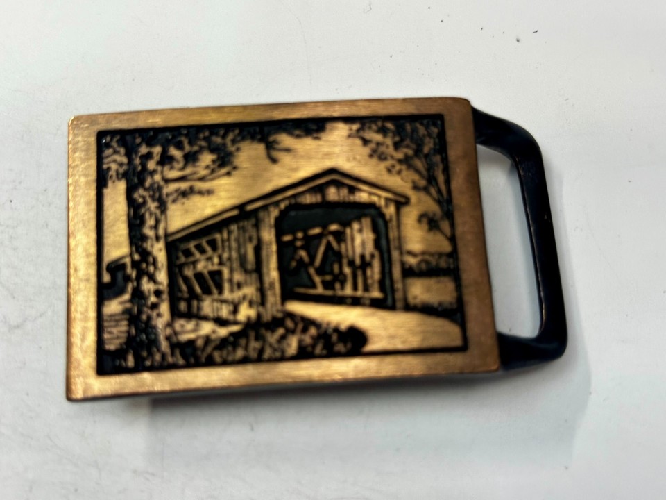 Langley Michigan Oldest Covered Bridge Solid Brass Tech Ether Guild ...