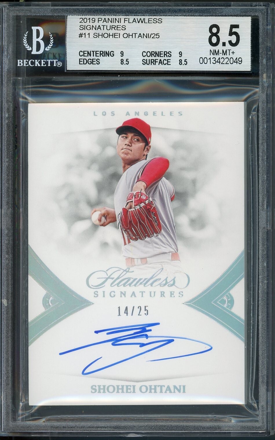2019 Panini Flawless Shohei Ohtani Signatures On Card Auto /25 BGS 8.5 ...