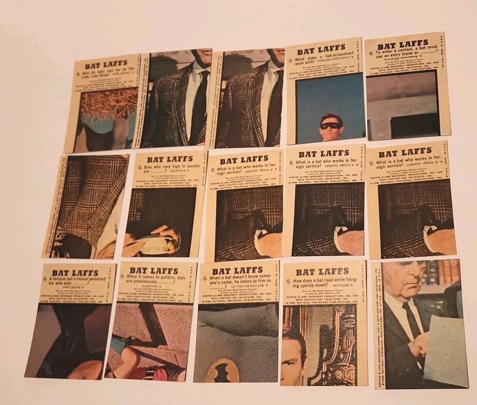 Topps 1966 Bat Laffs Batman Lot of 15 Cards Joker Riddler Penguin Robin ...