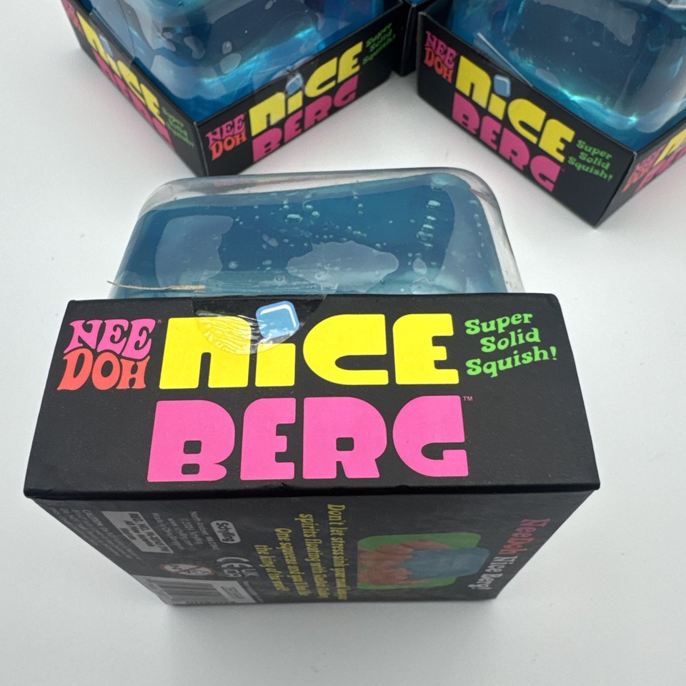 NeeDoh Nice Berg Blue XL Giant Niceberg Solid Squish Cube Ice Block ...