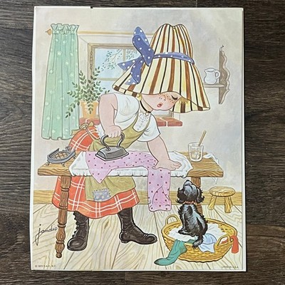 1972 Little Workers - Jandro Retro Kitsch Lithograph Art Print 8x10 V8 ...