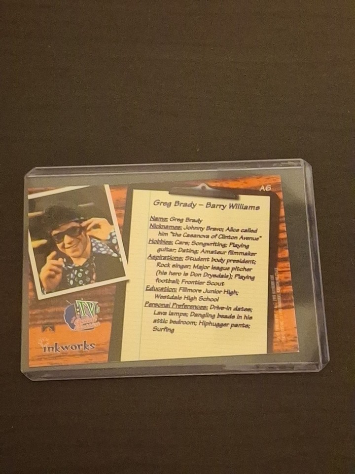 Inkworks 1998 TV's COOLEST CLASSICS BARRY WILLIAMS GREG BRADY Autograph ...