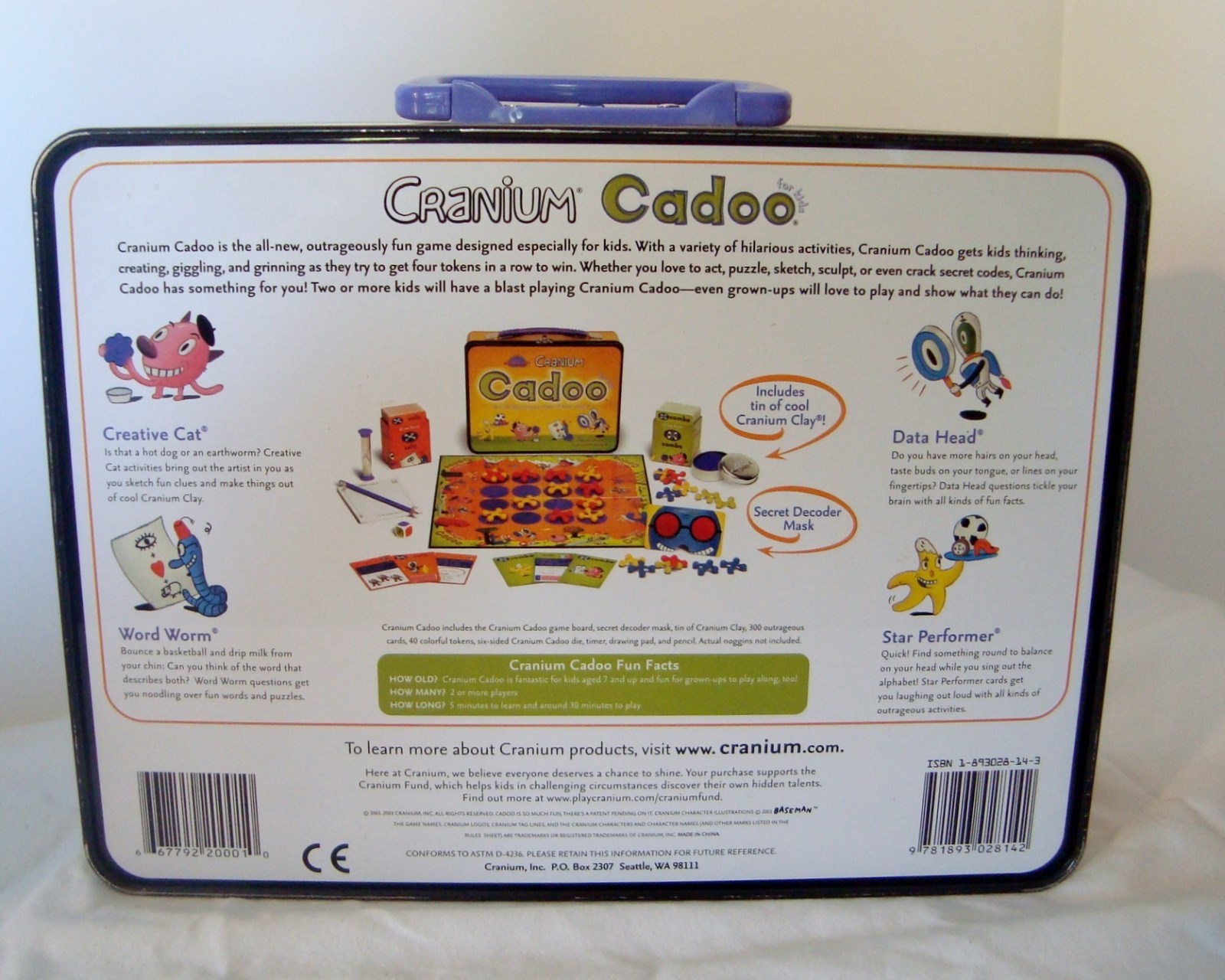Cranium Cadoo Board Game for Kids Empty Tin Box Only -c10 | eBay