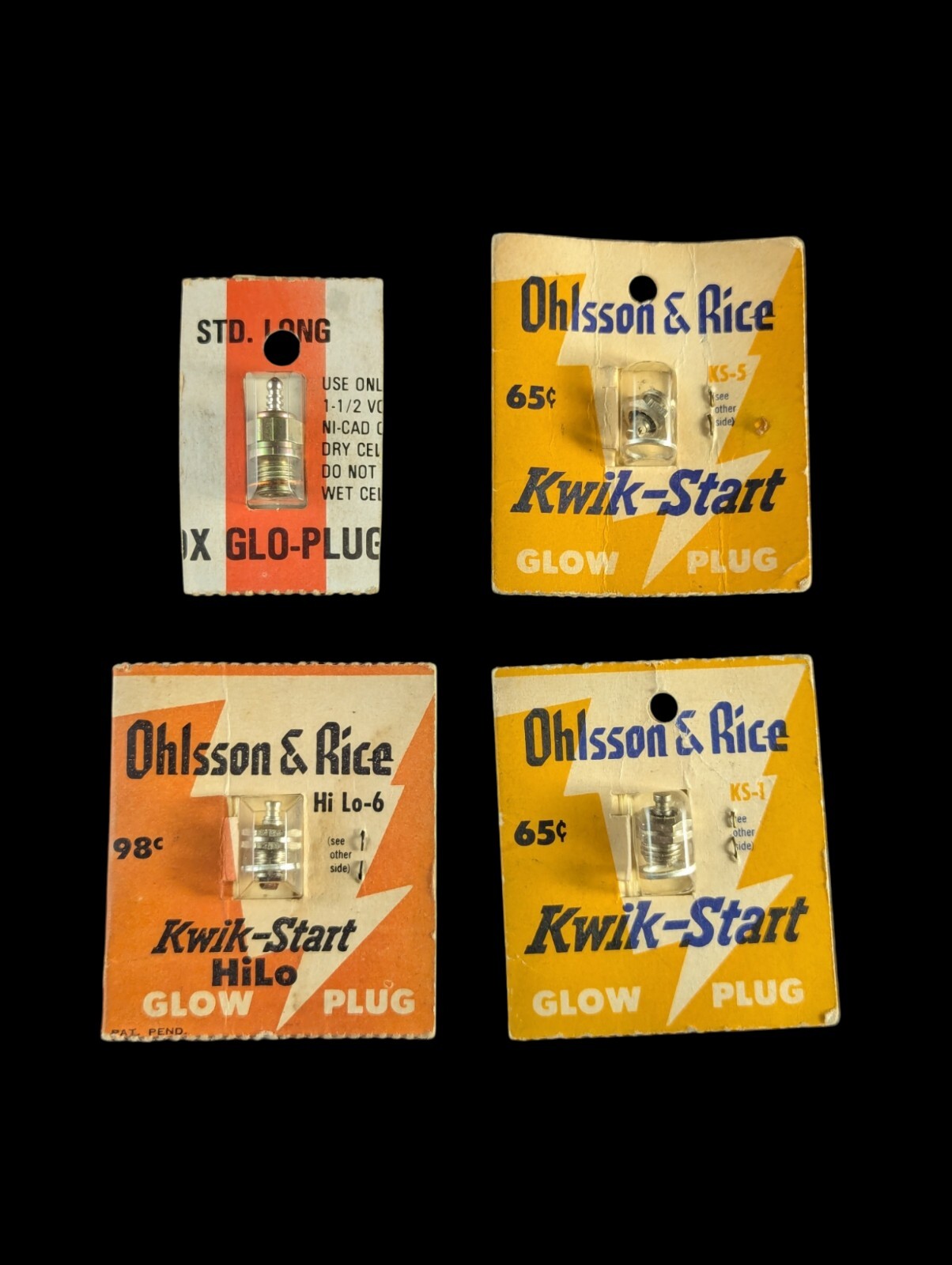 x4 Lot Ohlsson Rice Kwik Start Fox Std Long Glow Plug For RC Model ...