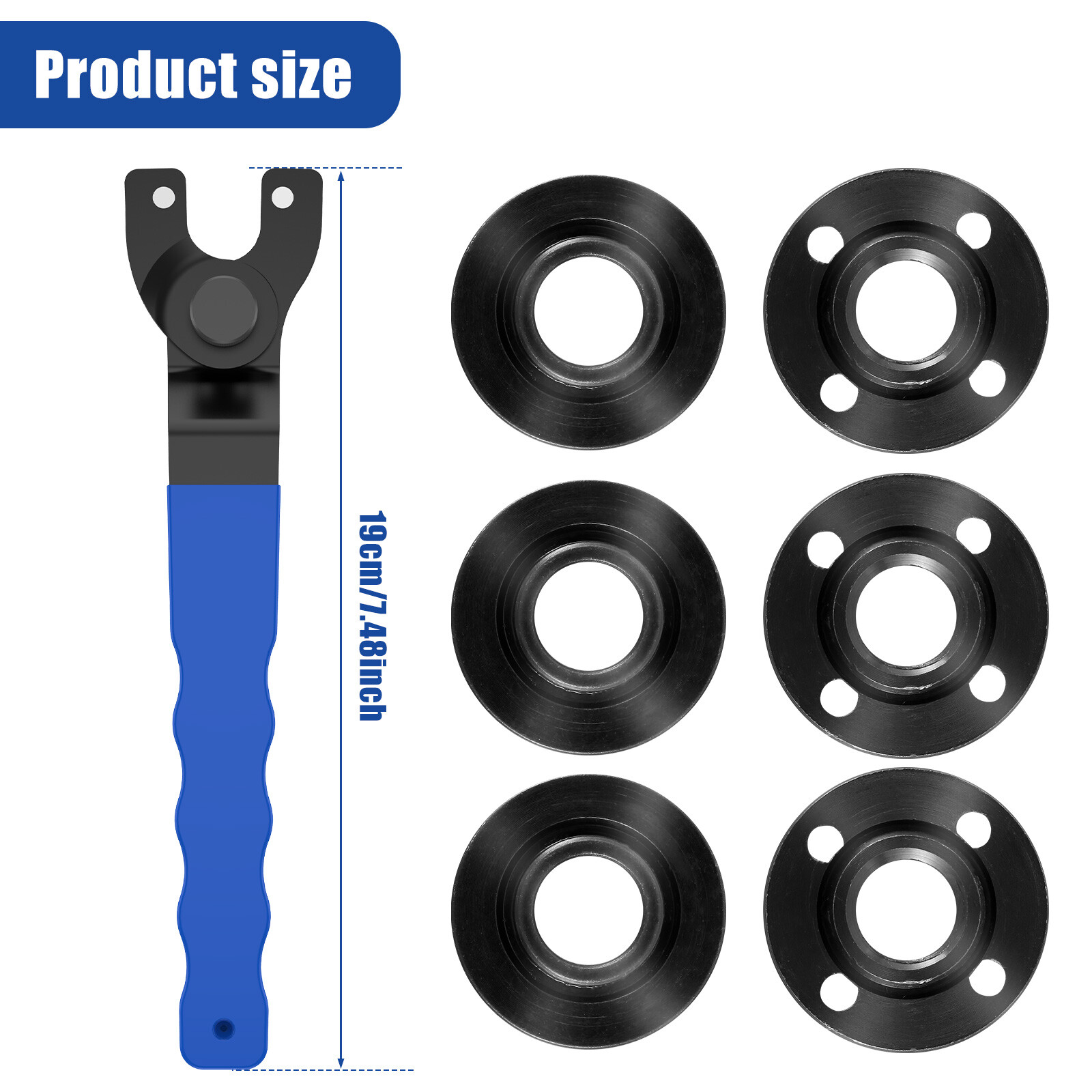 Angle Grinder Flange Nuts and Spanner Wrench Set w/ Extension Shaft ...