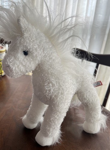 Douglass Horse Pony Plush White Soft Fluffy Mane Tail The Cuddle Toy 9 ...