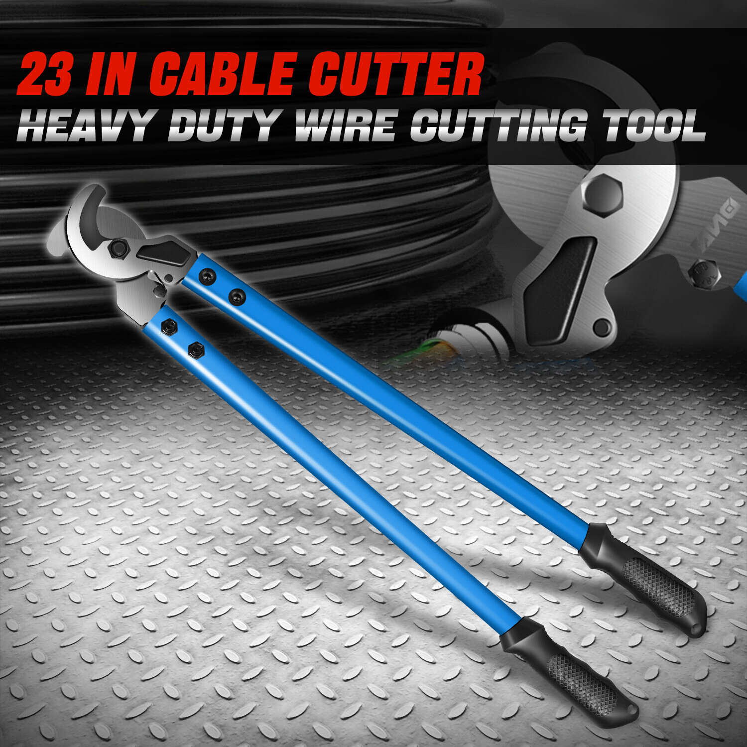 Heavy Duty 23" Wire Cutting Tool w/ Smooth Mating Jaws & Rubber Handles ...