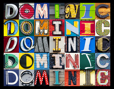 DOMINIC Name Poster featuring photos of actual sign letters | eBay