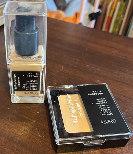 Matte Ambition All Day Powder Foundation & Liquid Foundation Light ...