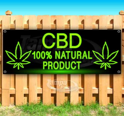 CBD 100% NATURAL PRODUCT Advertising Vinyl Banner Flag Sign Many Sizes ...