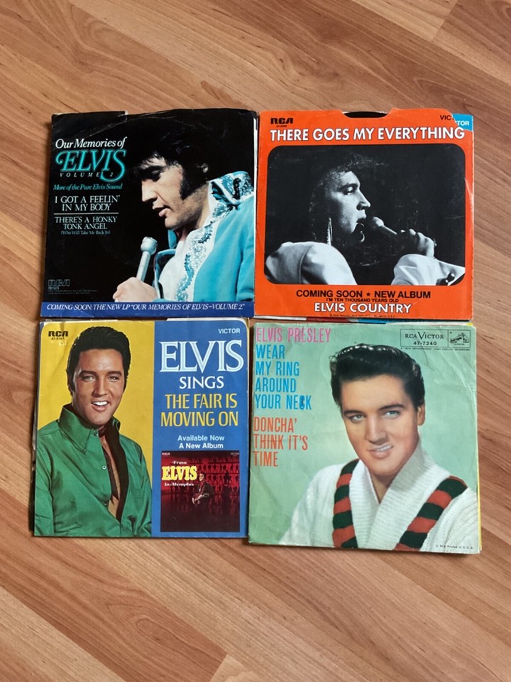 25 RARE ELVIS PRESLEY VINYL 45 RECORDS WITH 25 AUTHENTIC PICTURE ...