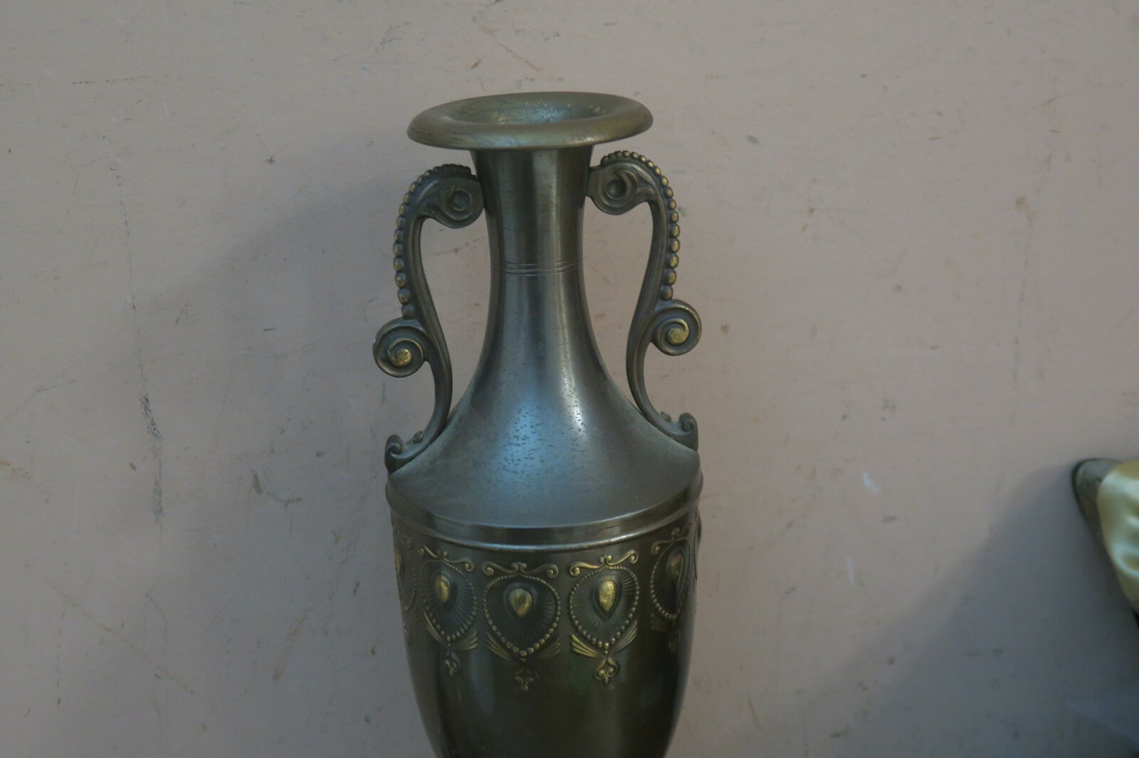 KMD TIEL Holland Daalderop Art Nouveau double handed Brass Urn Vase 15 ...