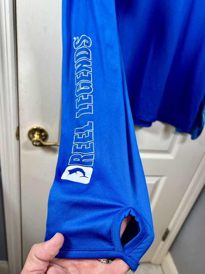 Reel Legends Shirt Mens XXL Blue Long Sleeve Freeline Fishing ...