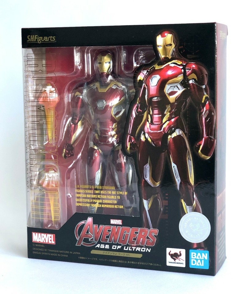 Japan Bandai S.H.Figuarts Marvel Iron Man Mark 45 Action Figure ABS die ...