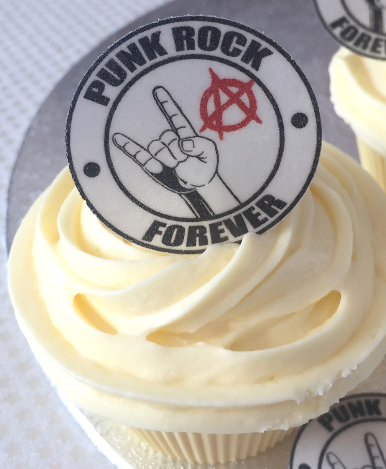 1.5 Inch Punk Rock Music Edible Wafer Rice Paper Birthday Party Cupcake ...